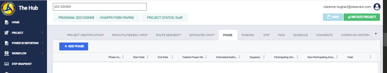 Adding a Project Phase – WV Hub